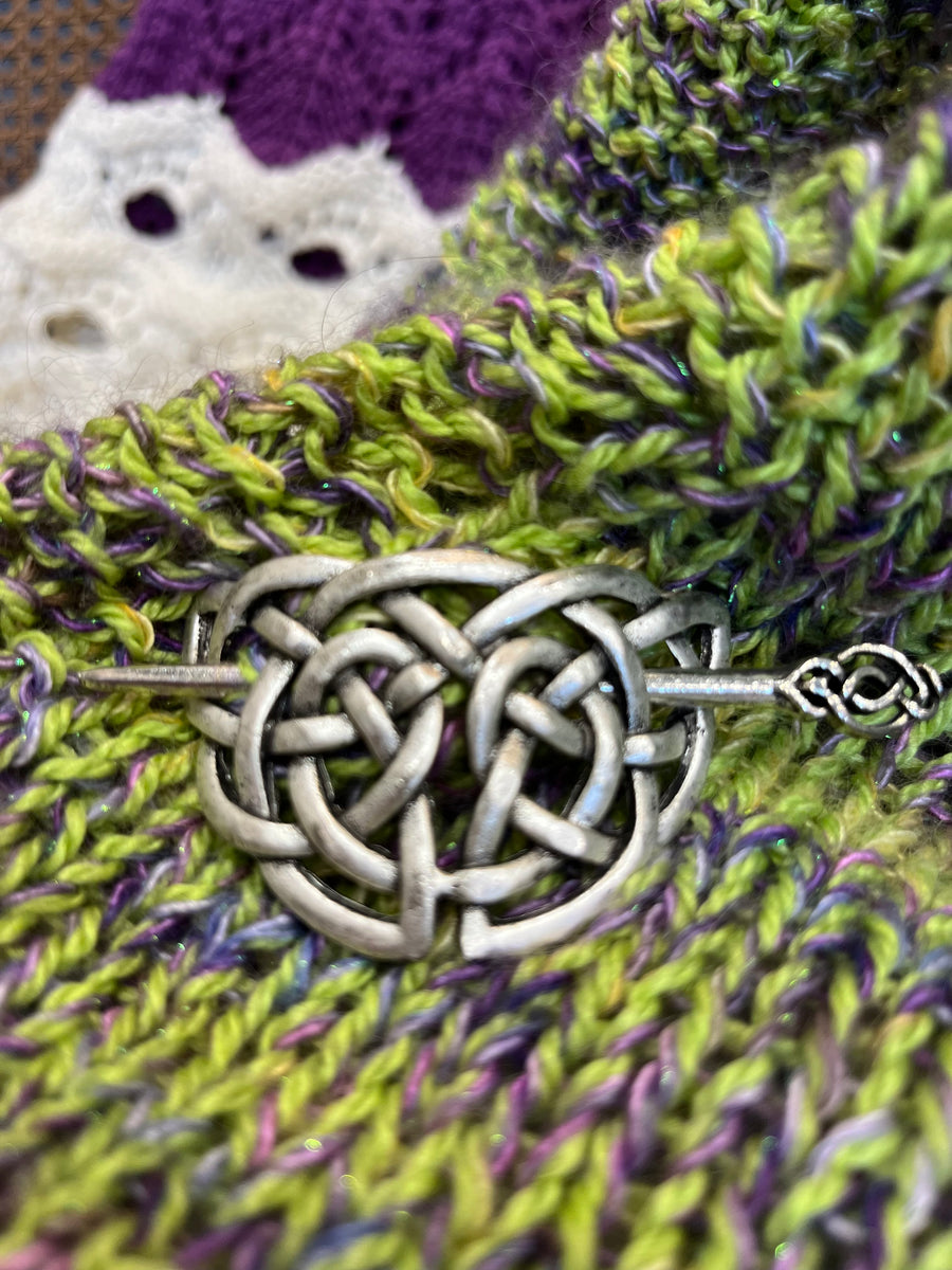Sheild style Celtic Knot work Shawl Pin – Hot Springs Fiber Co.