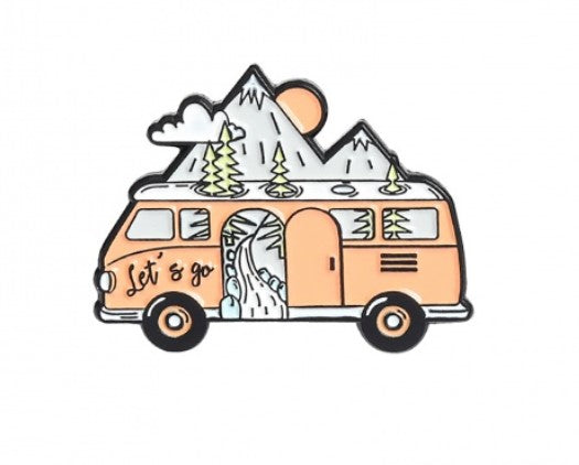 'Let's Go' camping themed Pin – Hot Springs Fiber Co.