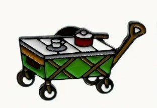 Cooking Wagon camping themed Pin – Hot Springs Fiber Co.